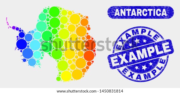 Rainbow Colored Dot Antarctica Continent Map Stock Vector (Royalty Free ...