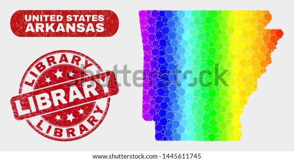 Rainbow Colored Dot Arkansas State Map Stock Vector (Royalty Free ...