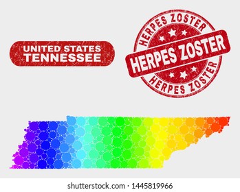 Rainbow Colored Dotted Tennessee State Map Stock Vector (Royalty Free ...