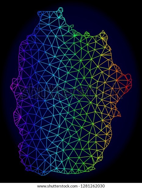 Rainbow Colored Mesh Vector Map Azores Stock Vector (Royalty Free ...