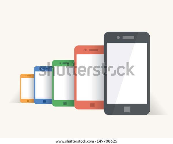 Rainbow Colored Mobile Phones Stock Vector (Royalty Free) 149788625 ...