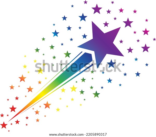 Rainbow Colored Shooting Star Stardust Stock Vector (Royalty Free ...