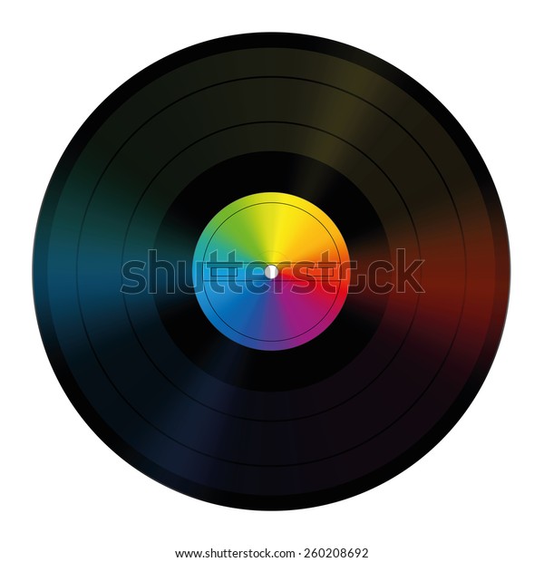 Rainbow Colored Vinyl Record Unlabeled Center Stock Vector (Royalty ...