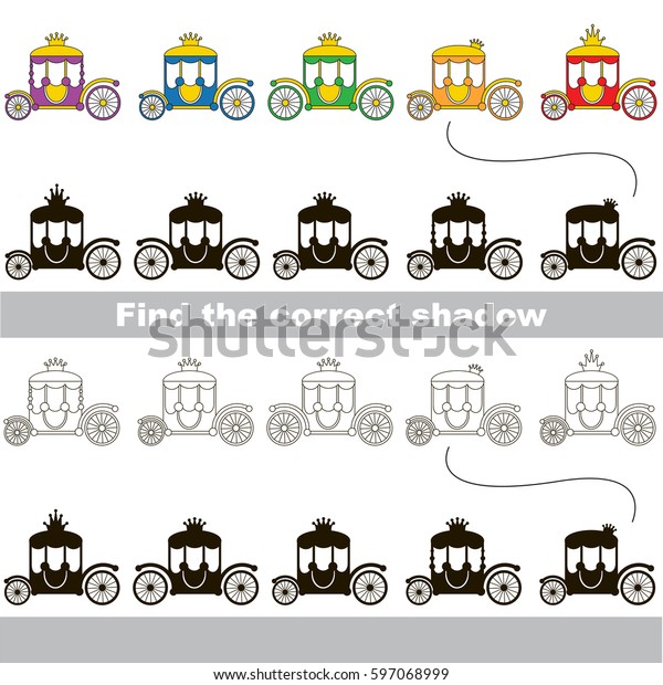 Rainbow Colorful Princess Chariots Set Find Stock Vector (Royalty Free ...