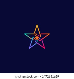 Rainbow Colorful Shining Star Logo Stock Vector (Royalty Free) 1472631629