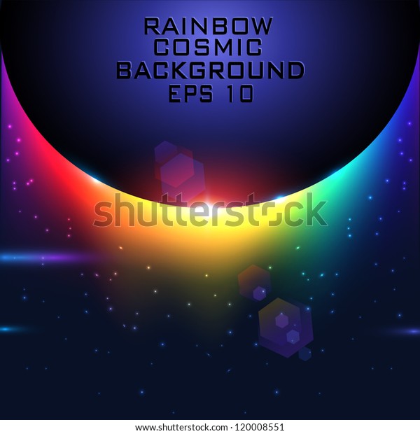 Rainbow Cosmic Sphere Background Lens Flares Stock Vector (Royalty Free ...