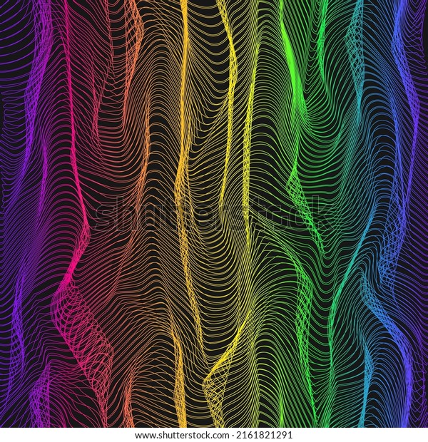 Rainbow Curved Line Seamless Texture Stock Vector (Royalty Free ...