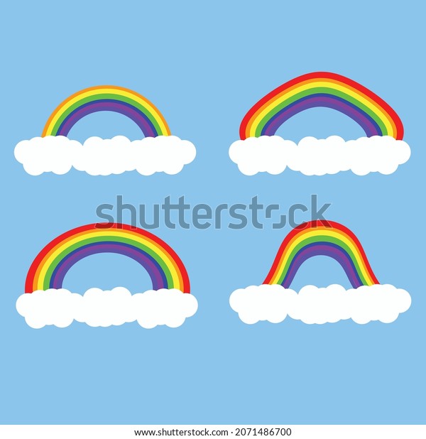 Rainbow Different Types On Blue Background Stock Vector (Royalty Free ...