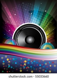 Rainbow Disco Background Speaker Stars Stock Vector (Royalty Free ...