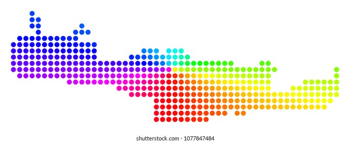 Rainbow Dotted Crete Island Map Vector Stock Vector (Royalty Free ...