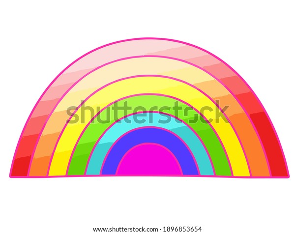 Rainbow Drawing Children Color Simple Vector Stock Vector (Royalty Free ...
