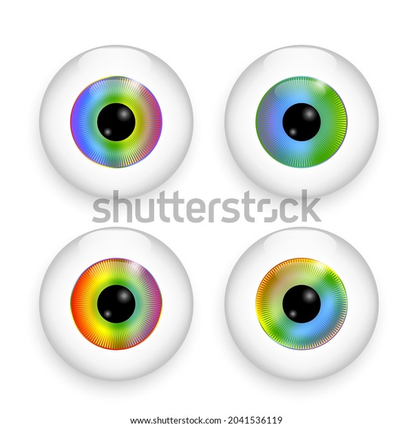 Rainbow Eyeball Icon Set Ophthalmology Symbol Stock Vector (Royalty ...
