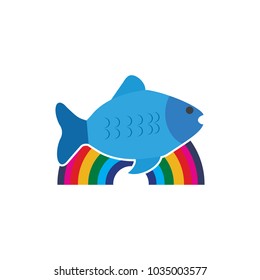 Rainbow Fish Logo Icon Design Stock Vector (Royalty Free) 1035003577 ...