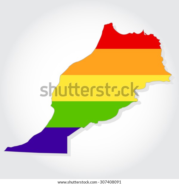 Rainbow Flag Contour Morocco Lgbt Flag Stock Vector (Royalty Free ...