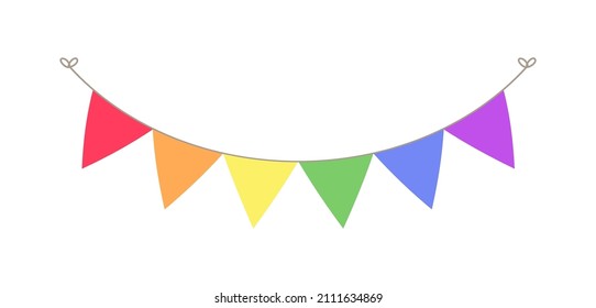 Rainbow Flag Garland Vector Illustration Clipart Stock Vector (Royalty ...