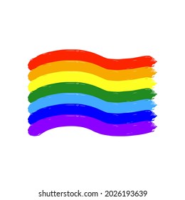 Rainbow Flag Icon Colored Line Silhouette Stock Vector (Royalty Free ...