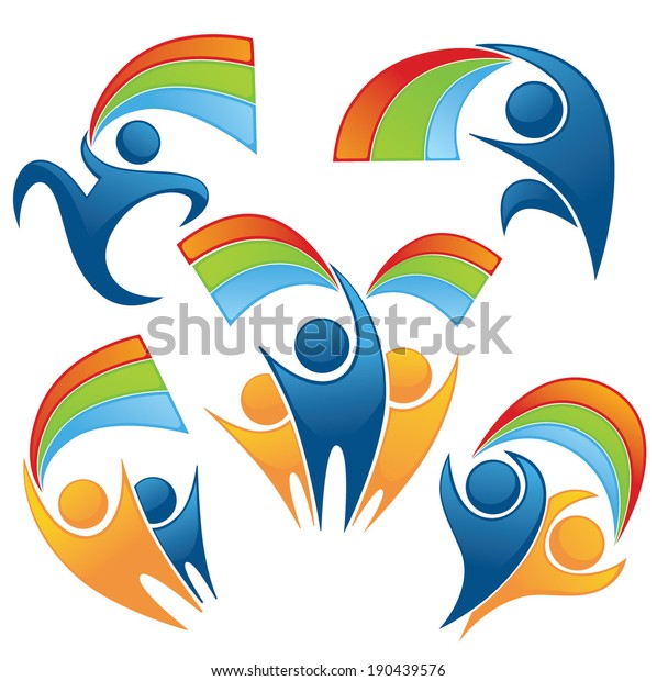 Rainbow Flag Leadership Victory Vector Collection Stock Vector (Royalty ...