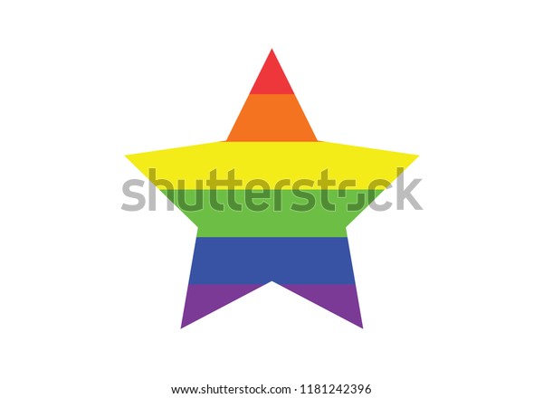 Rainbow Flag Star Shape Lgbt Stock Vector (Royalty Free) 1181242396 ...