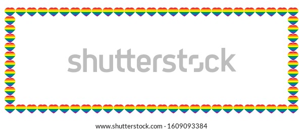Rainbow Flat Heart Border Frame Vector Stock Vector (Royalty Free ...