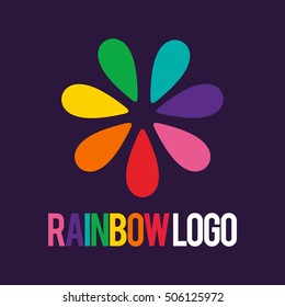 Rainbow Flower Logo Icon Template Stock Vector (Royalty Free) 506125972 ...