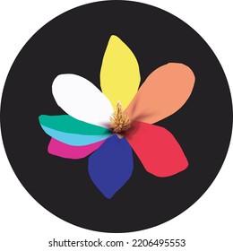 Rainbow Flower Logo Vector Illustration Stock Vector (Royalty Free ...