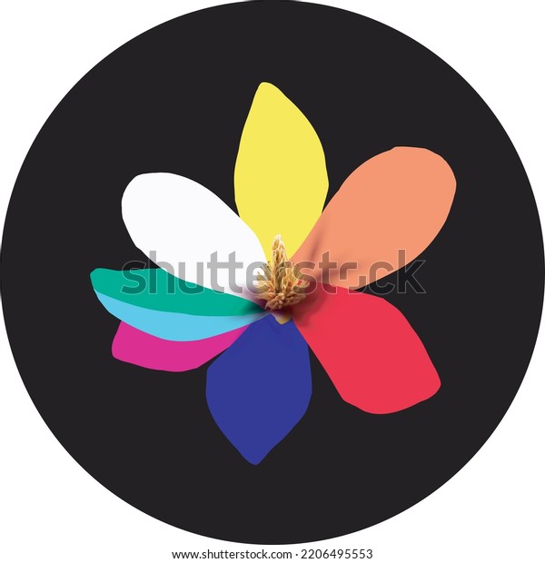Rainbow Flower Logo Vector Illustration Stock Vector (Royalty Free ...