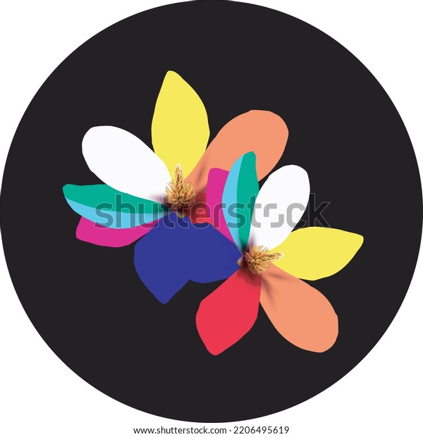 Rainbow Flower Logo Vector Illustration Stock Vector (Royalty Free ...