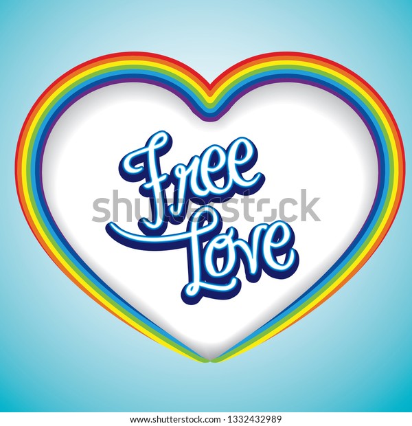 Immagine vettoriale stock 1332432989 a tema Rainbow Heart Frame Free ...