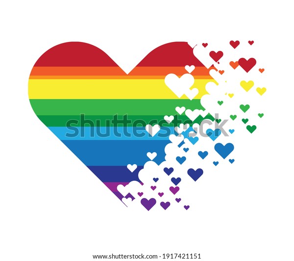 Corazón Arcoiris Icono Cardíaco Color Lgbt Símbolo Del Amor
