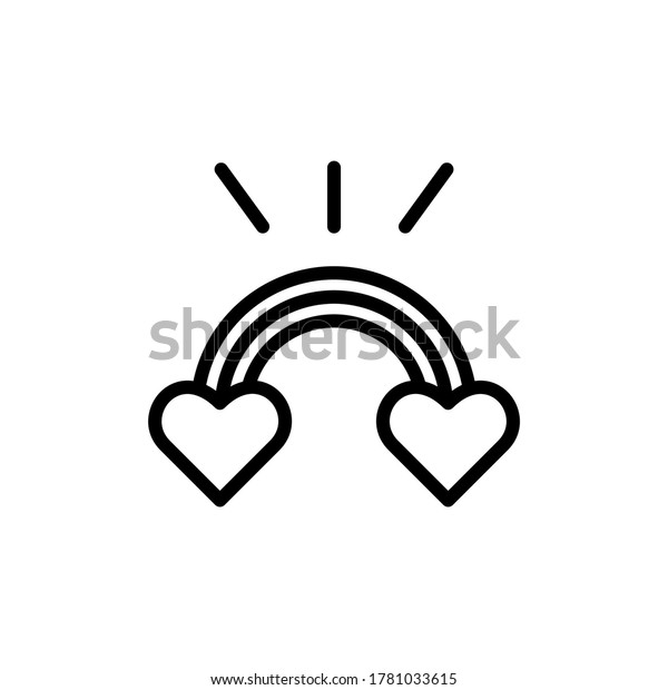 Rainbow Heart Icon Simple Line Outline Stock Vector (Royalty Free ...