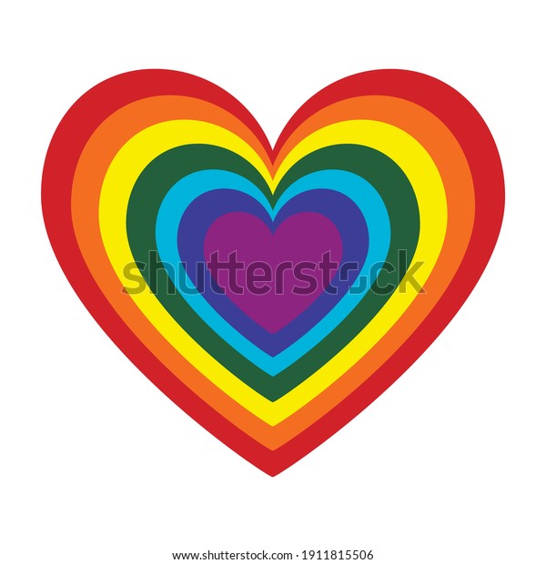 Rainbow Heart Shape Vector Eps 10 Stock Vector (Royalty Free ...
