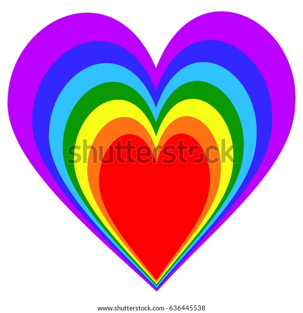 Rainbow Heart Styles Stock Vector (Royalty Free) 636445538