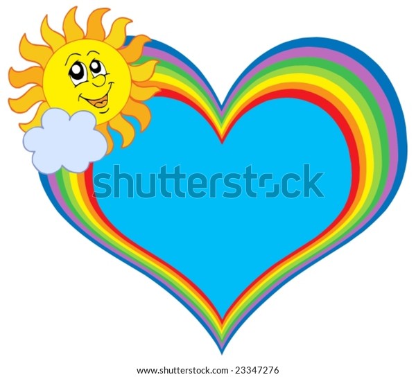 Rainbow Heart Sun Vector Illustration Stock Vector (Royalty Free ...
