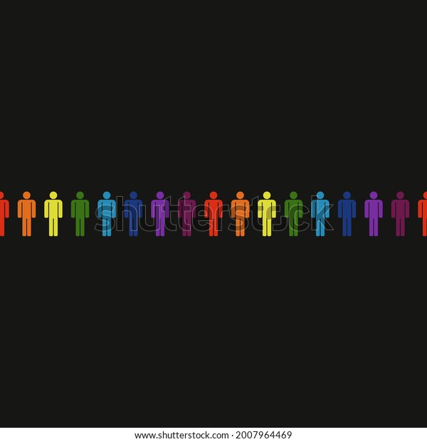 Rainbow Humans Wallpaper Seamless Multicolor People Stock Vector ...