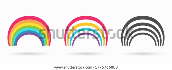 Rainbow Icon Arch Spectrum Logo Illustration Stock Vector (Royalty Free ...