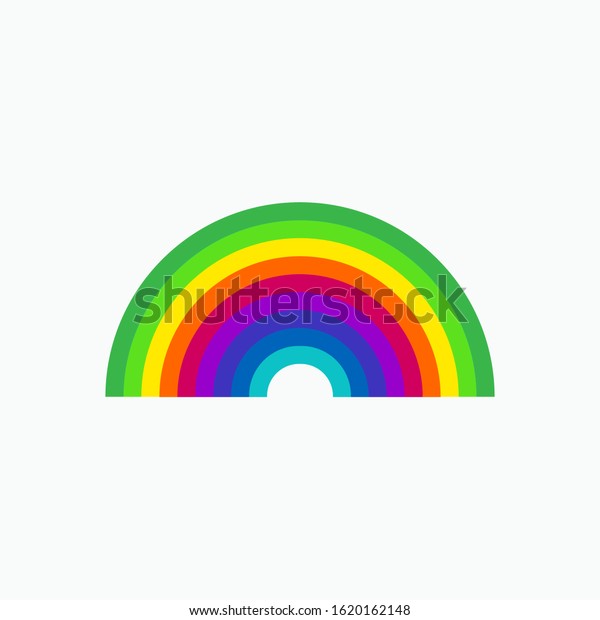 Rainbow Icon Flat Vector Illustration Stock Vector (Royalty Free ...