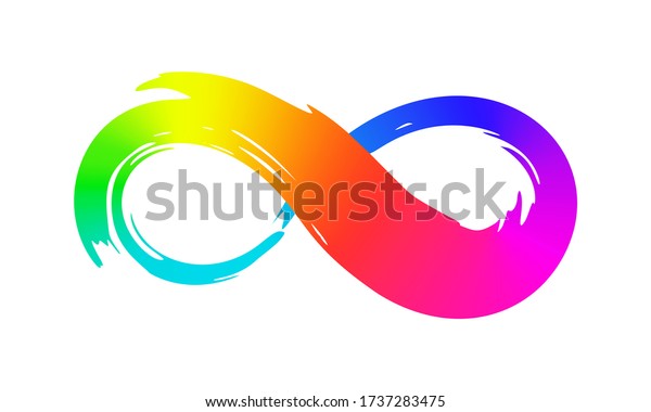 Rainbow Infinity Symbol Colorful Gradient Hand Stock Vector (Royalty ...