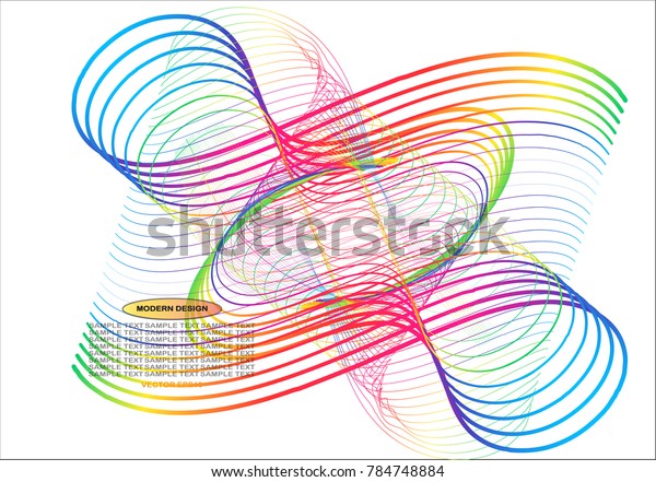 Rainbow Line Drawing Abstract Pattern Backgroundeps10 Stock Vector ...
