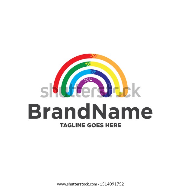 Rainbow Logo Illustration Simple Design On Stock Vector (Royalty Free ...
