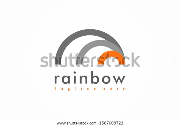 Rainbow Logo Isolated On White Background Stock Vector (Royalty Free ...