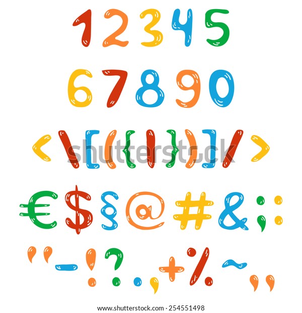 Rainbow Numbers Symbols Stock Vector (Royalty Free) 254551498 ...