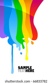 Rainbow Paint Dripping On White Background Stock Vector (Royalty Free ...