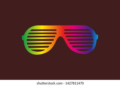 Rainbow Party Glasses Icon Vector Illustration Stock Vector (Royalty ...