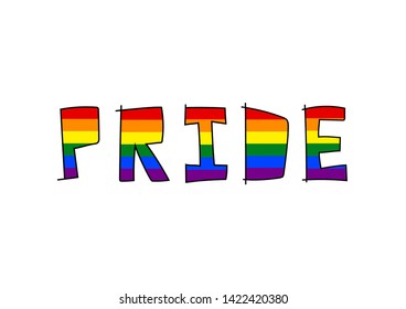 Rainbow Pride Word Lgbt Flag On Stock Vector (Royalty Free) 1422420380 ...