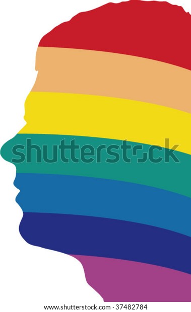 Rainbow Profile Young Man Stock Vector (Royalty Free) 37482784 ...