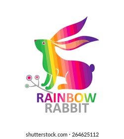 Rainbow Rabbit Symbol Rabbit Colors Rainbow Stock Vector (Royalty Free ...