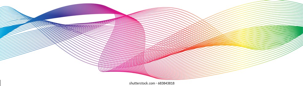 Rainbow Ribbon Wave On White Background Stock Vector (Royalty Free ...