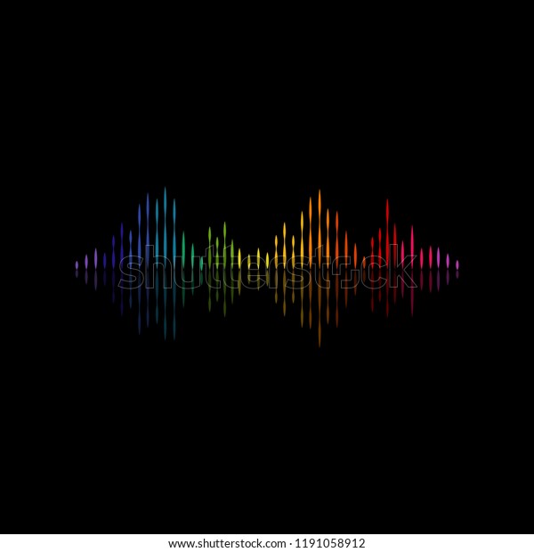 Rainbow Sound On Black Background Vector Stock Vector (Royalty Free ...