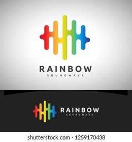 Rainbow Sound Wave Logo Stock Vector (Royalty Free) 1259170438 ...