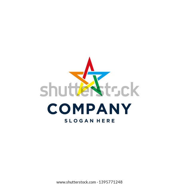 Rainbow Star Logo Design Modern Color Stock Vector (Royalty Free ...